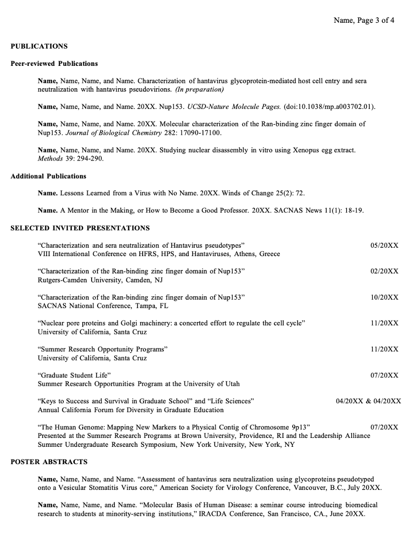 4 Page Postdoc Editable CV Template - TempaHive
