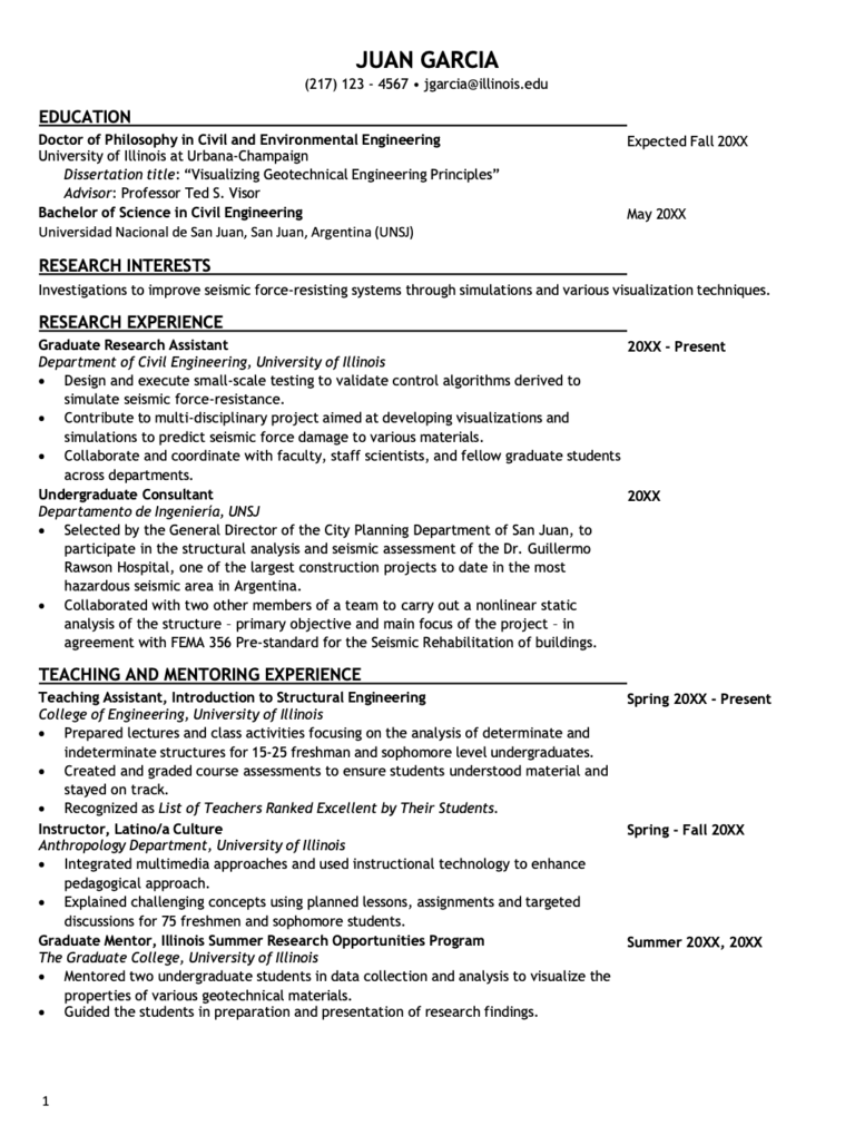Free 3-Page Editable Postdoctoral CV Template - TempaHive