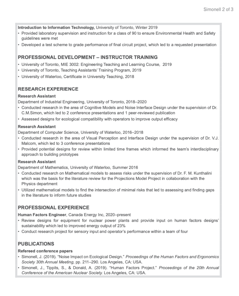 Free 3-Page Editable Postdoctoral CV Template for Microsoft Word ...